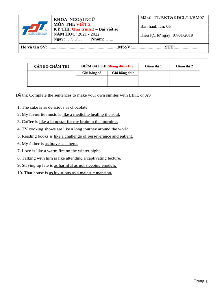 Unit 2 - Exercise 7 | PDF