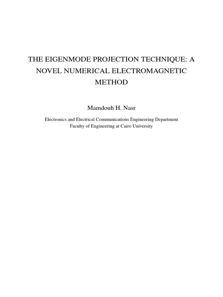 the_eigenmode_projection_technique | PDF | Computational Electromagnetics | Physics