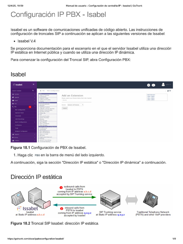 Configuracion Issabel PBX x30 | PDF