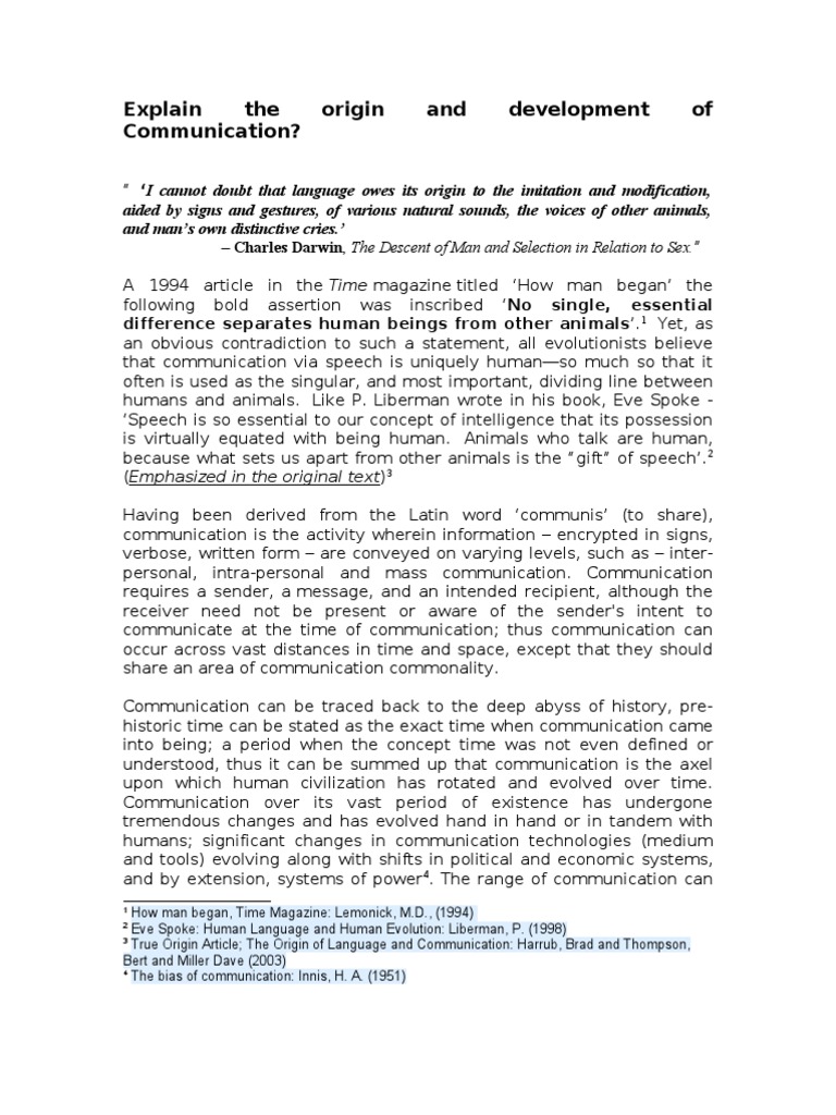 Origin and Evolution of Communication | PDF | Alphabet | Writing