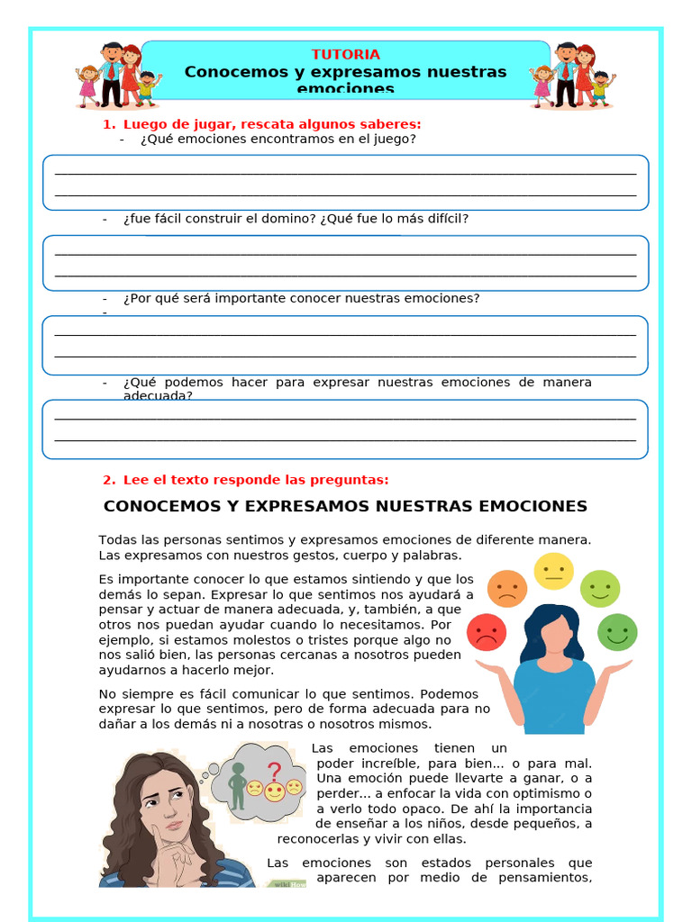 TUTORIA - 21 de Marzo - MIS EMOCIONES | PDF | Las emociones | Temor