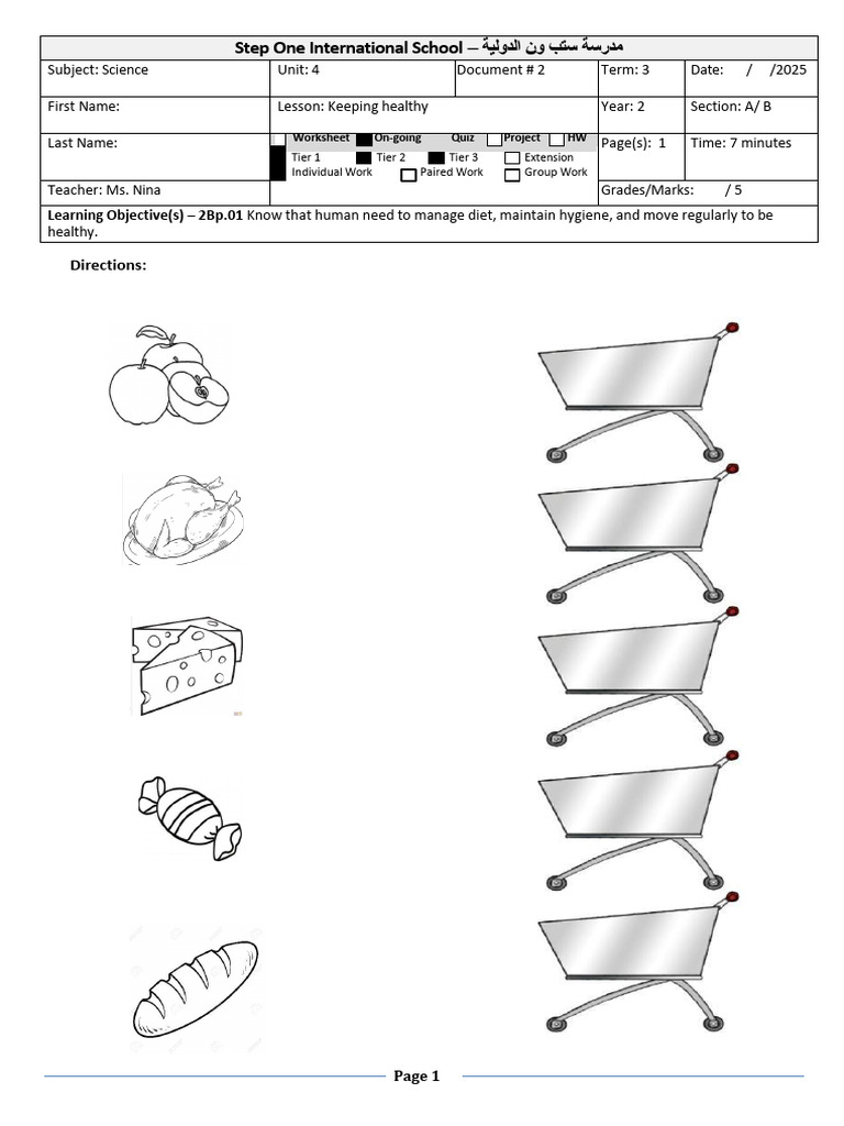 Food Pyramid Worksheet 2 | PDF