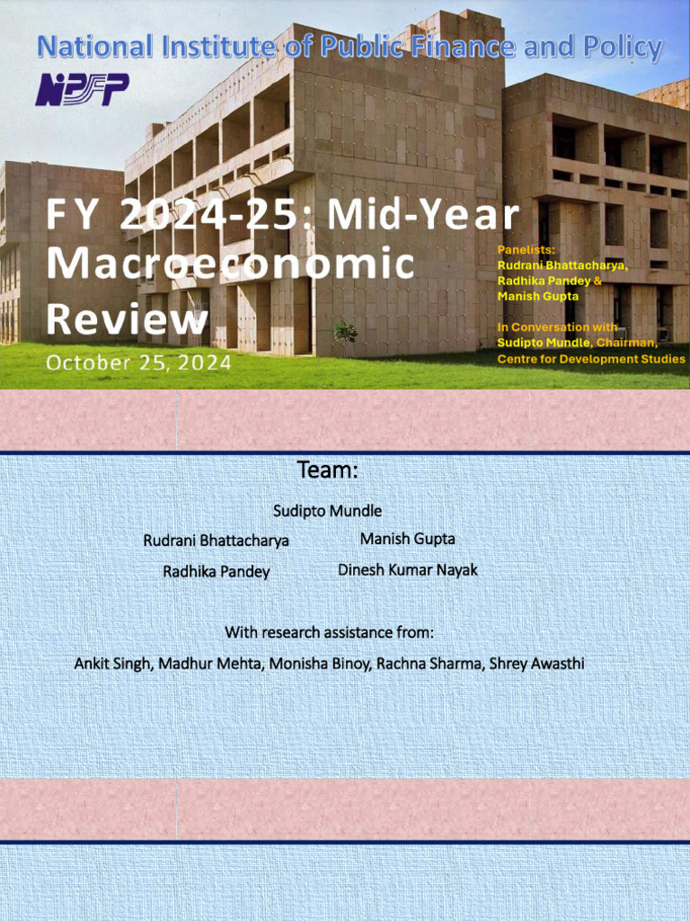 NIPFP Mid-Year Economic Review 2024-25 | PDF | Inflation | Government ...