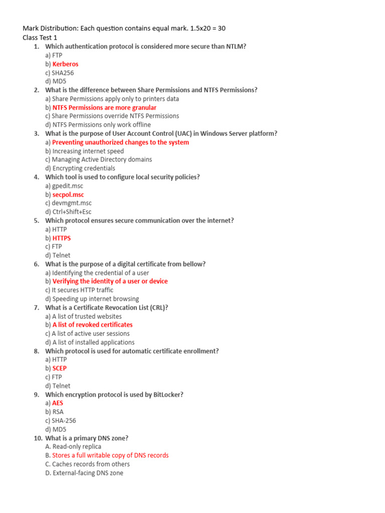 Windows Server 2019 Book 5 Sample Questions With Answer From Sara ...