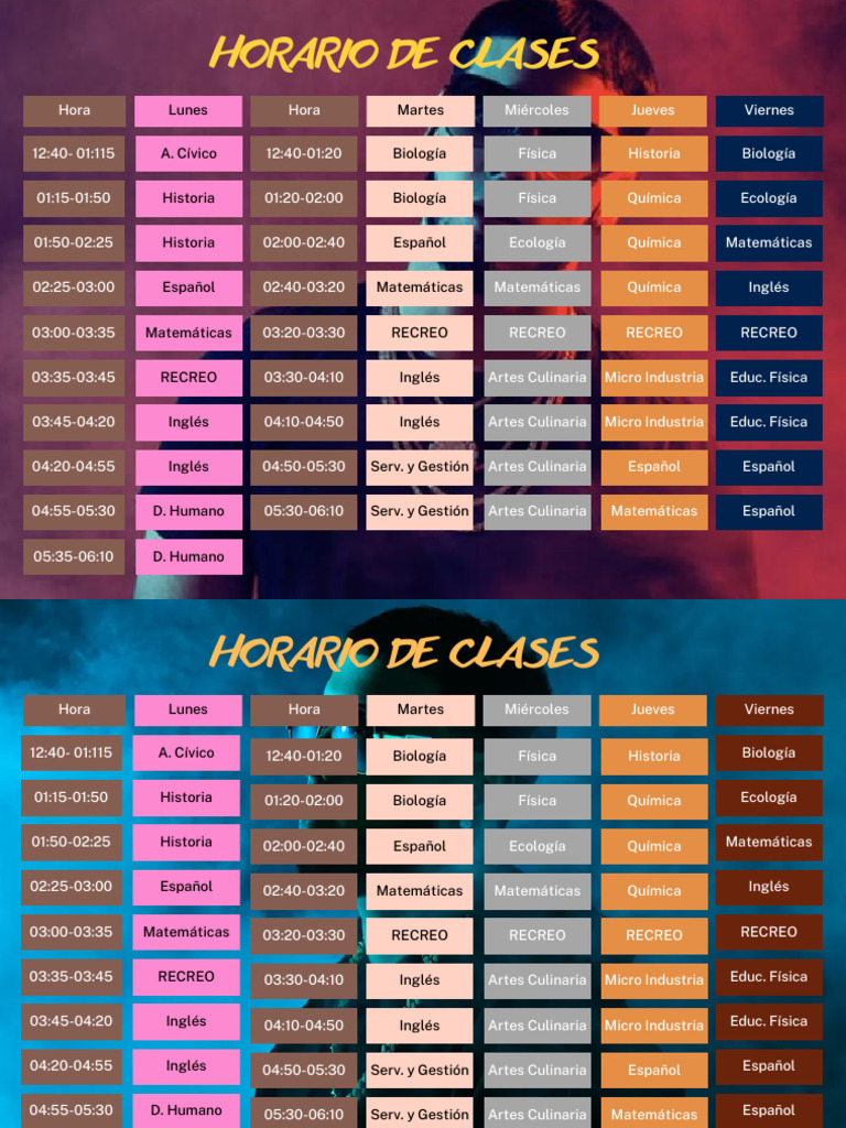 Horario de Clases | PDF