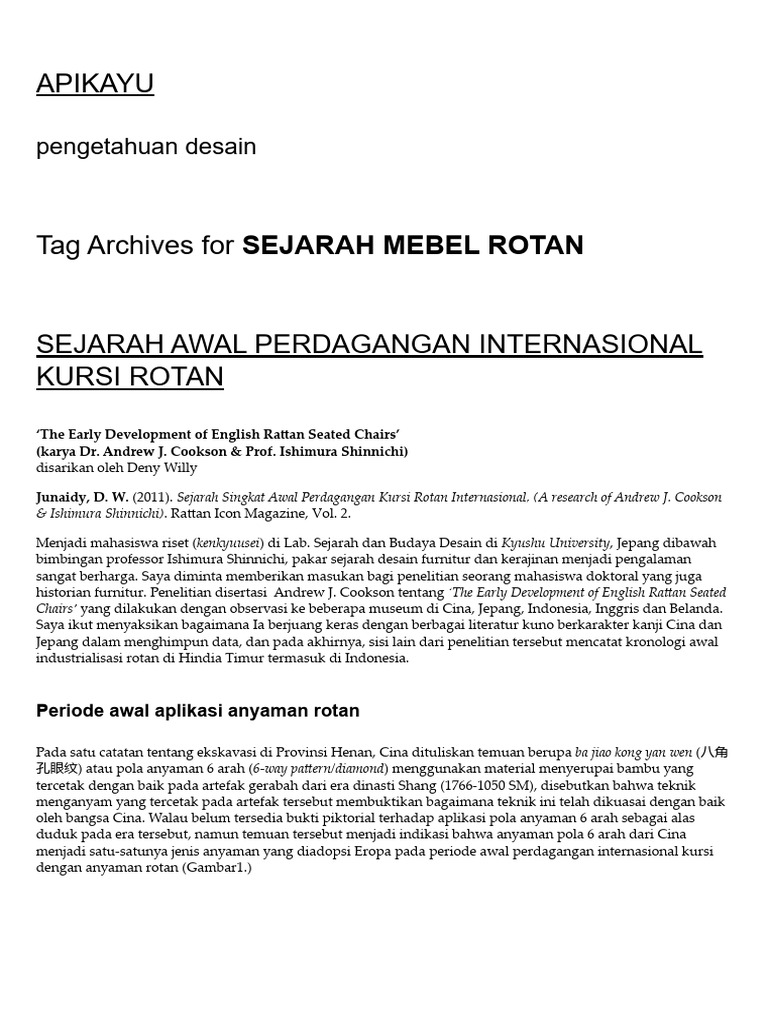 Sejarah Mebel Rotan - APIKAYU - Compressed | PDF