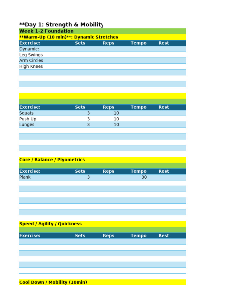 8-Week Soccer Workout | PDF