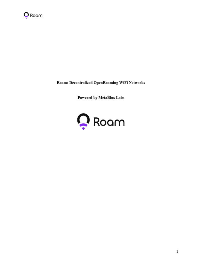 Roam Whitepaper v1.0 | PDF | Radius | Computer Network