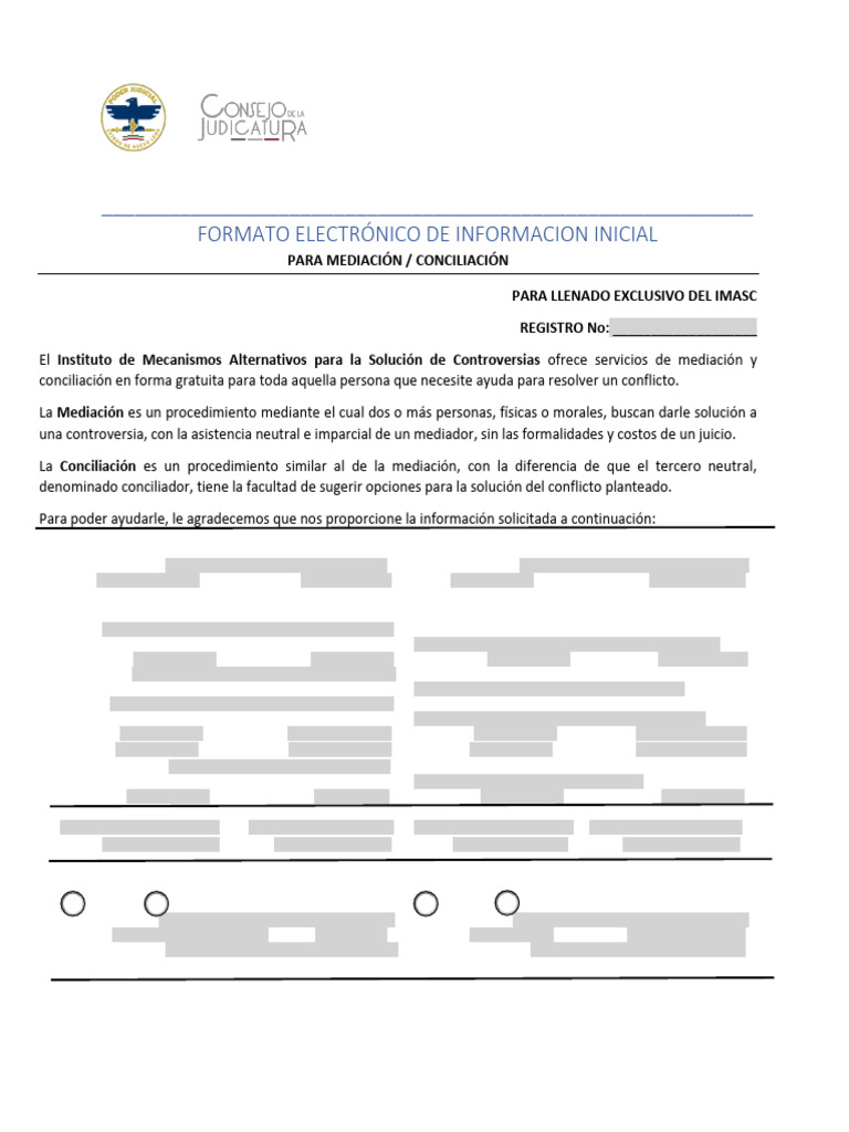 Formato de Mediación IMASC | PDF | Mediación