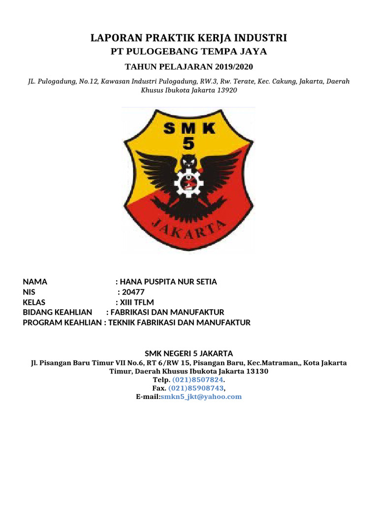 Laporan Praktik Kerja Industri | PDF