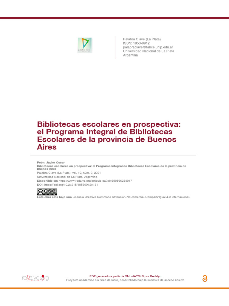 Bibliotecas Escolares en Prospectiva: El Programa Integral de Bibliotecas Escolares de La ...