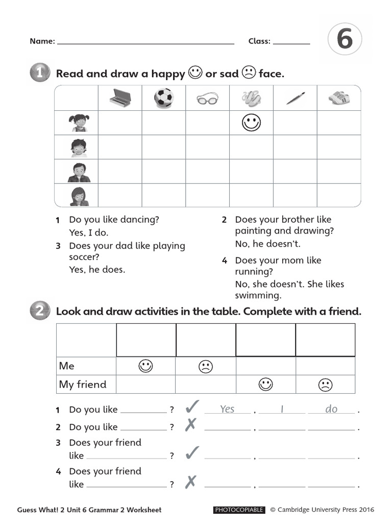 Class 2 Grammar Worksheet Answers | PDF