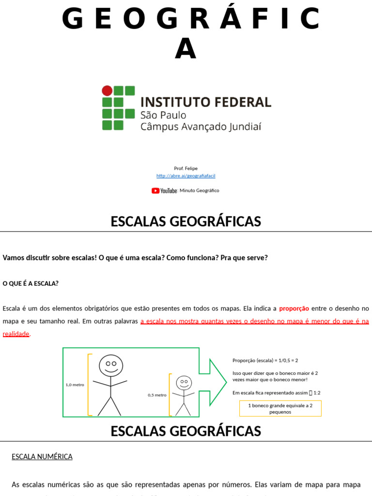 Entendendo Escalas em Mapas Geográficos | PDF | Mapa | Metro