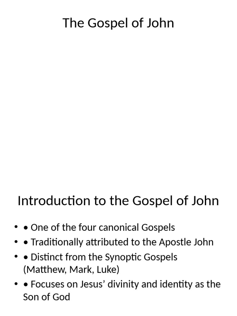 Overview of the Gospel of John | PDF | Gospel Of John | Jesus