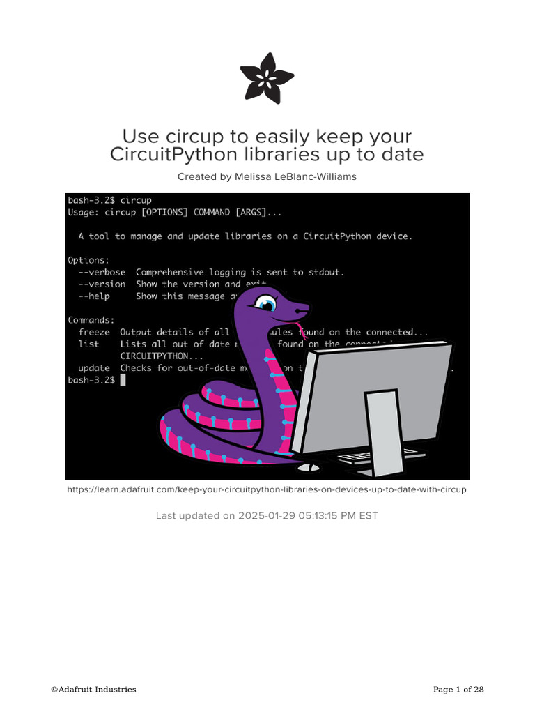 Keep Your Circuitpython Libraries On Devices Up To Date With Circup ...