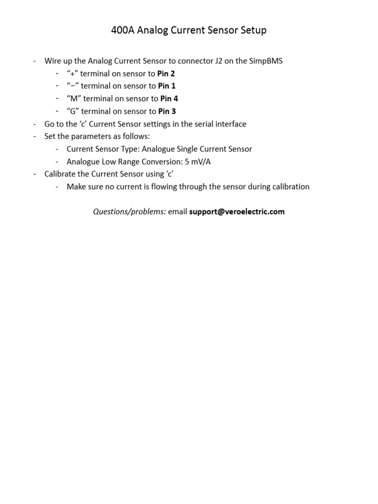 Analog Current Sensor Setup Guide | PDF