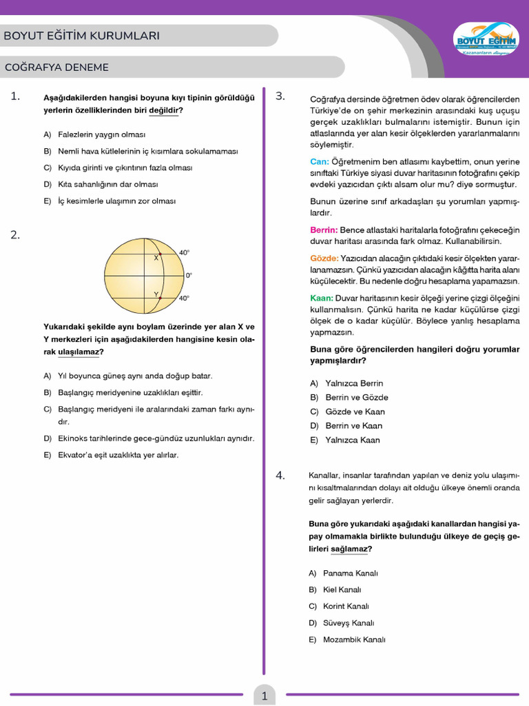 COĞRAFYA TARAMA | PDF
