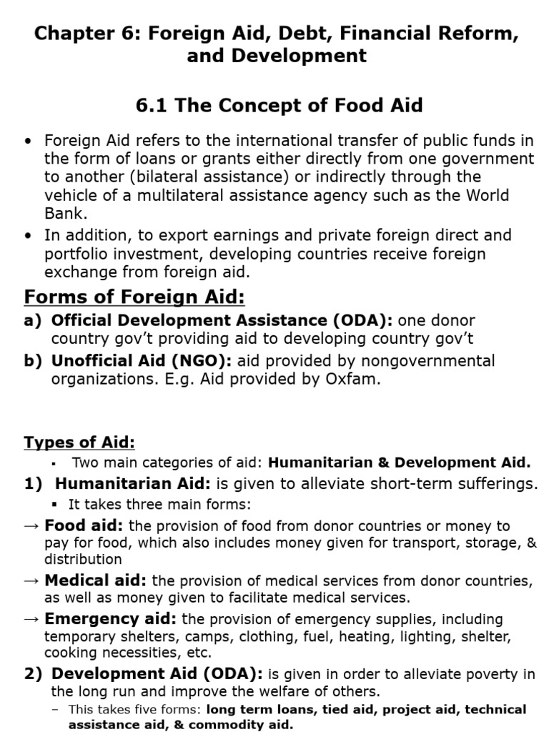 CH 6 Foreign Aid Debt & Devt | PDF | Aids | Debt