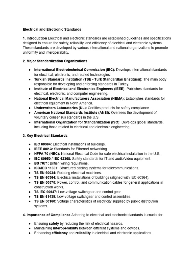 electrical-and-electronic-standards | PDF | Standardization | International Electrotechnical ...
