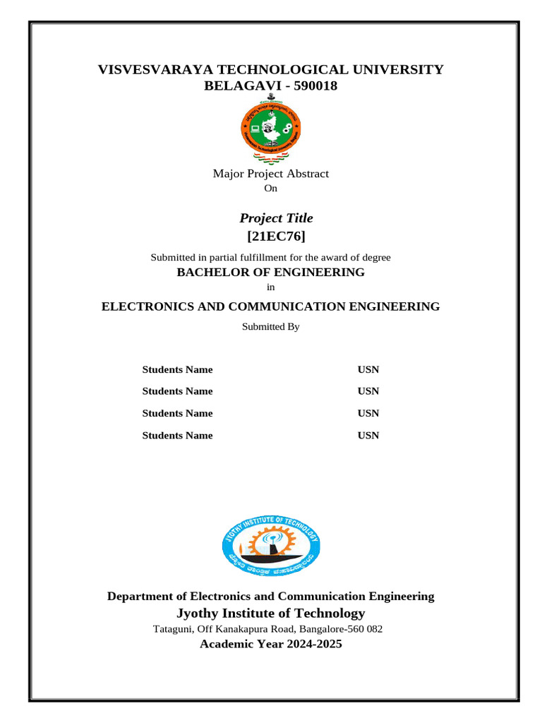 Major project Abstract format | PDF
