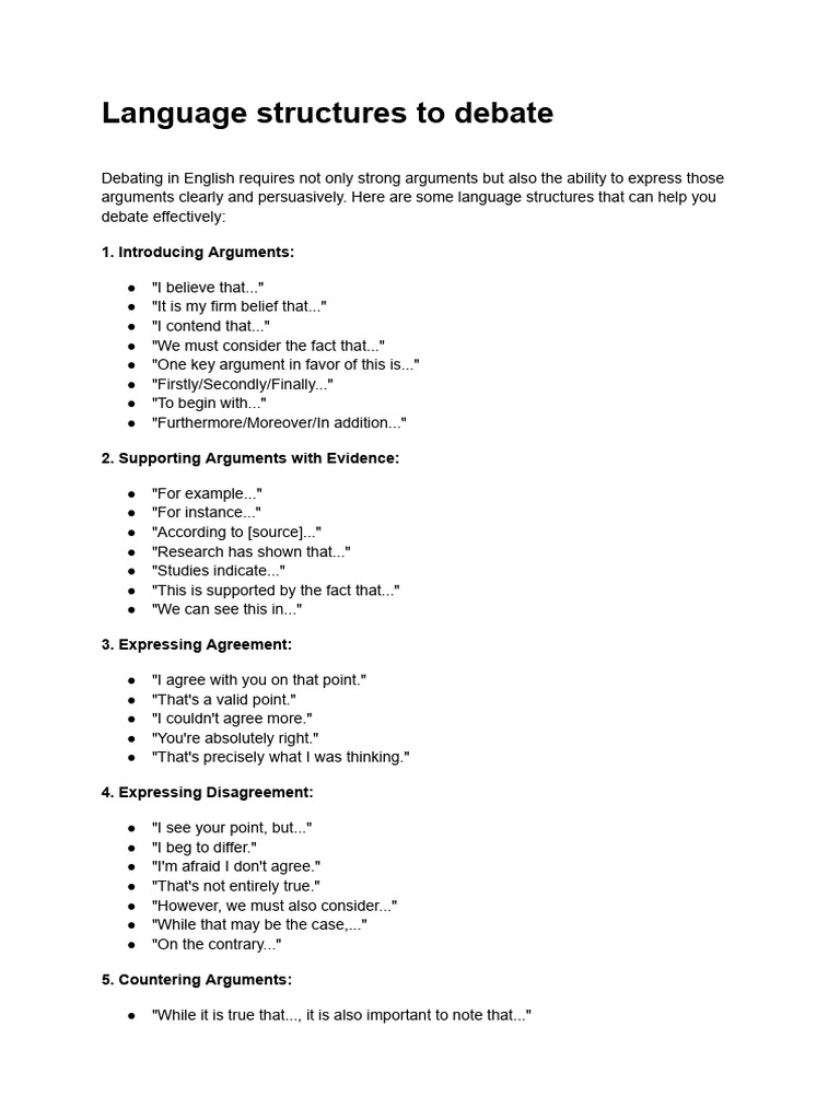 Language_structures_to_debate | PDF | Argument | Epistemology