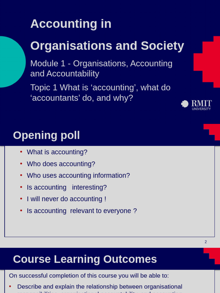 Module 1 - Topic 1 - Lecture Slides | PDF | Accountant | Accountability