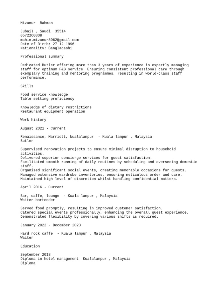 Mizanur Rahman CV | PDF