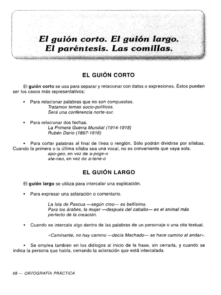 Guión-Guión Largo-Paréntesis-J L Fuentes | PDF | Ortografía | Puntuación