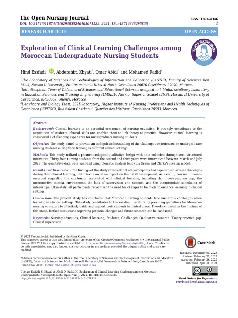 Challenges in Clinical Learning for Nurses | PDF | Nursing | Learning