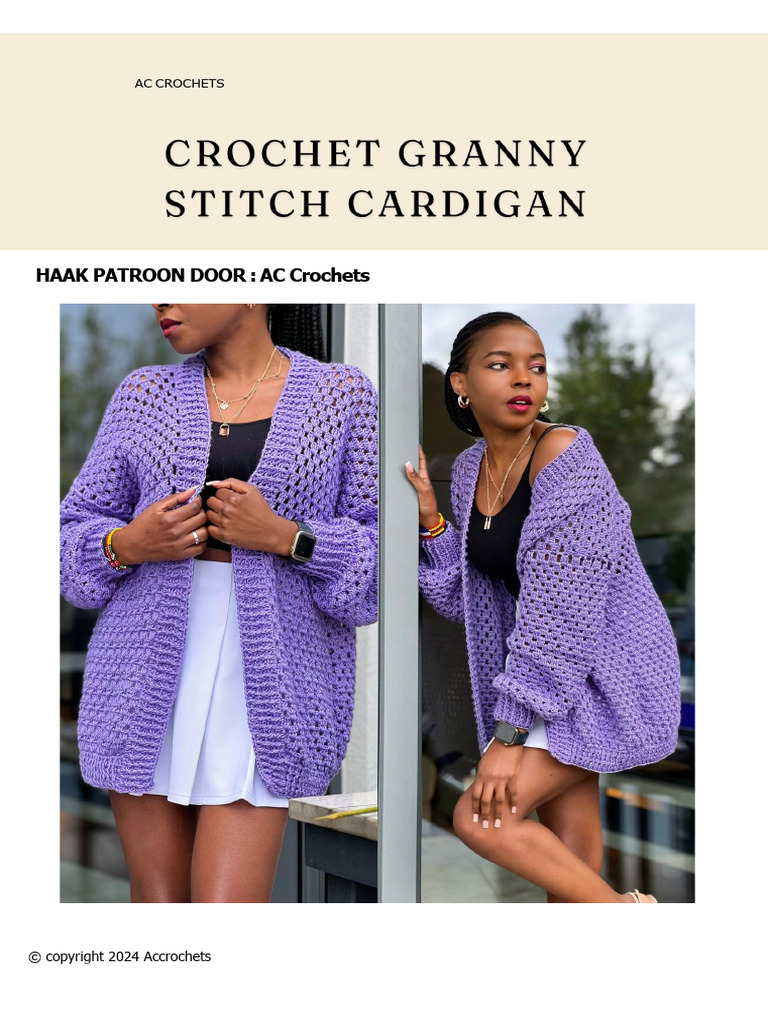 Lila Crochet Granny Stitch Cardigan Ac Crcohets | PDF