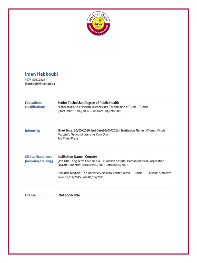 1. DHP CV Template. | PDF