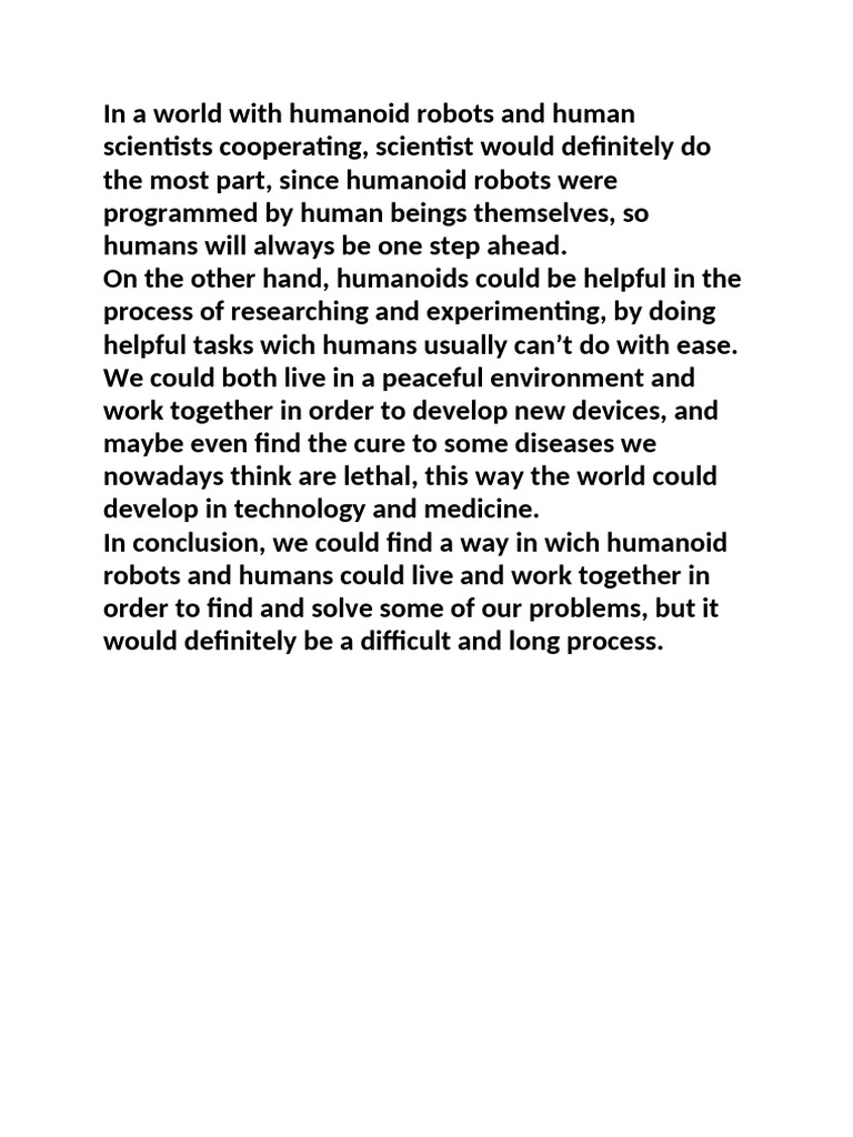 Humans and Robots: Collaborative Future | PDF