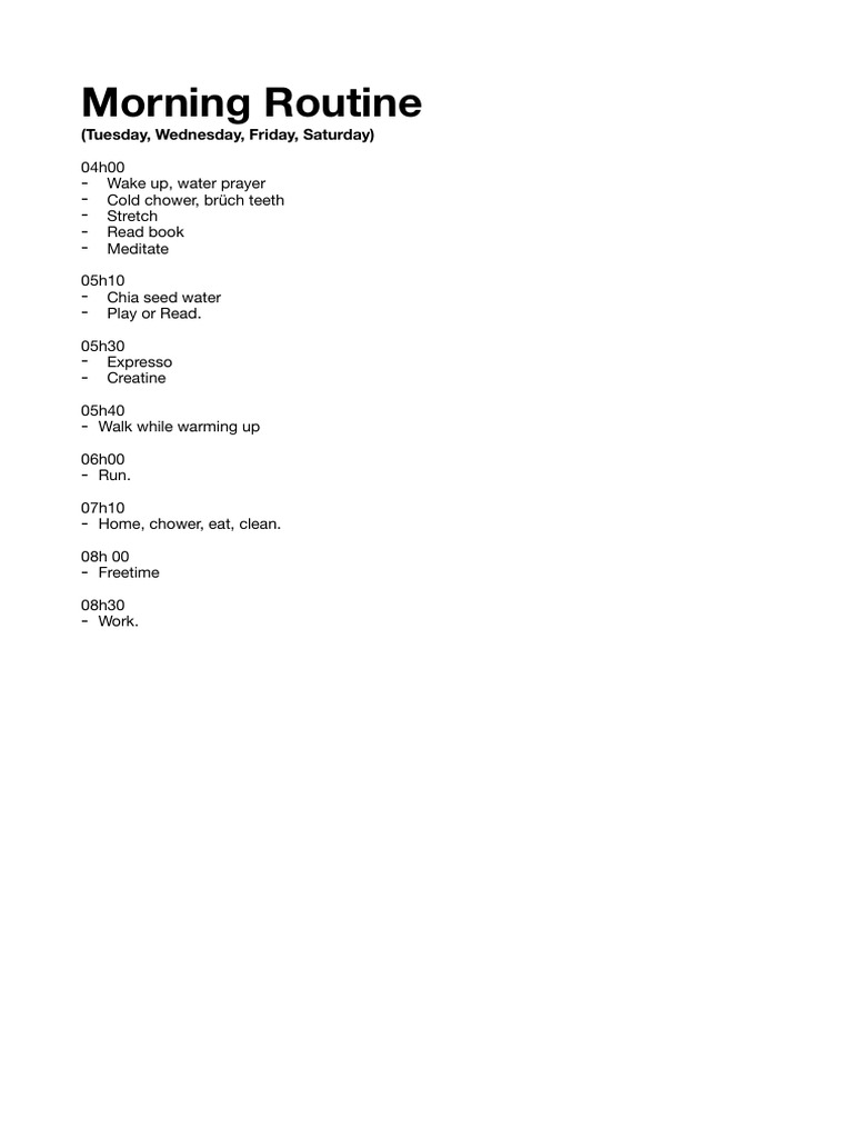 Morning Routine | PDF