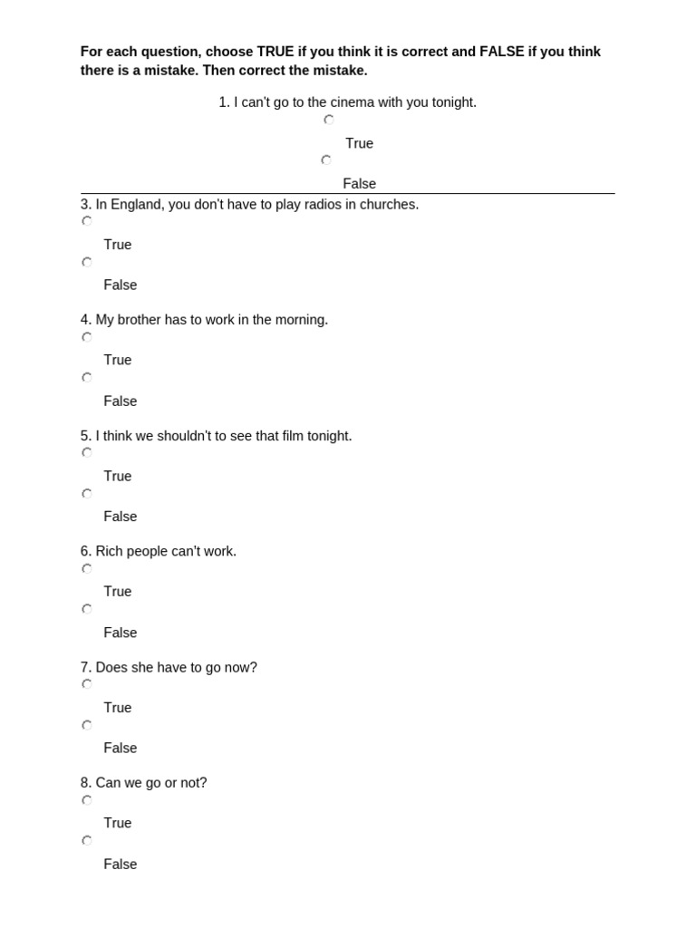 Modals Error Correction-In Groups | PDF