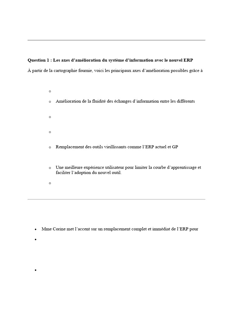 Audit IT : Améliorations ERP et SI | PDF | Progiciel de gestion intégré ...