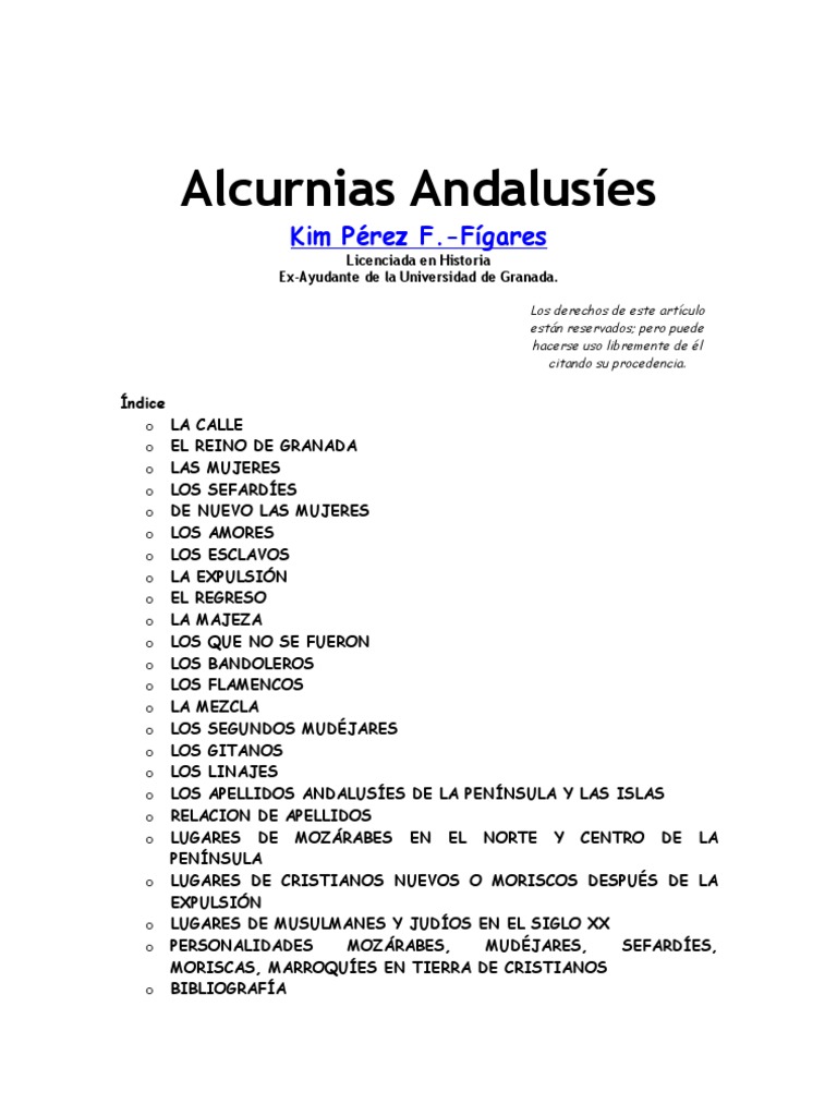 Alcurnias Andalusíes | PDF | Moros | Esclavitud