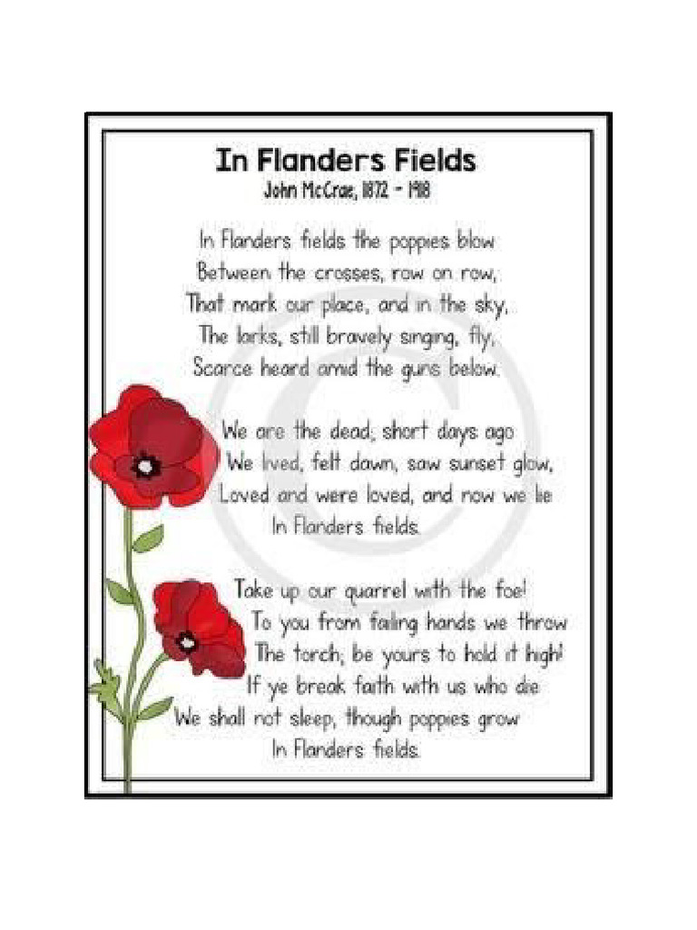 Poem In Flanders Fields (1) | PDF