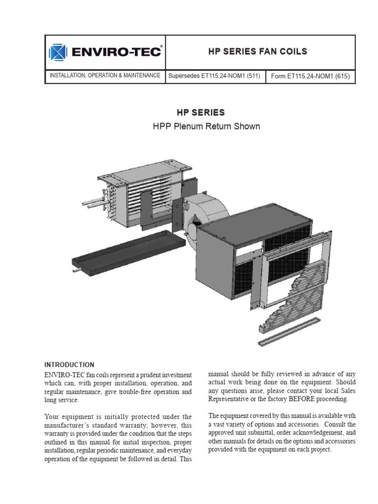 HP Series Fan Coils Installation Guide | PDF | Soldering | Electrical ...