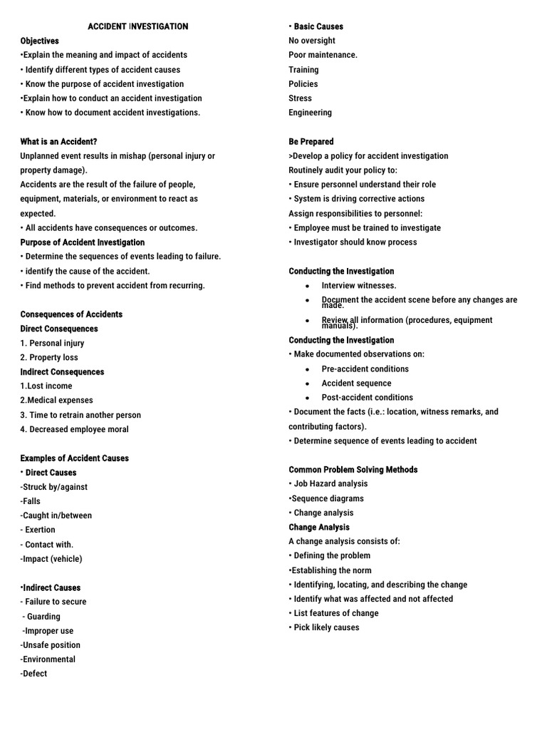 Module 14 Accident Investigation | PDF | Accidents