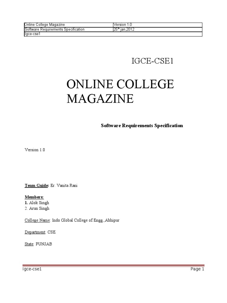 Online College Magazine | PDF | Feasibility Study | Web Application