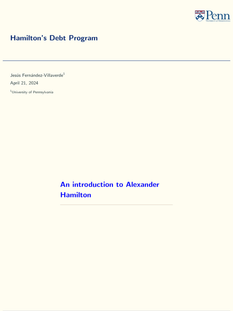 PEEA 11 Hamiltons Debt Program-Con | PDF | Alexander Hamilton | Debt