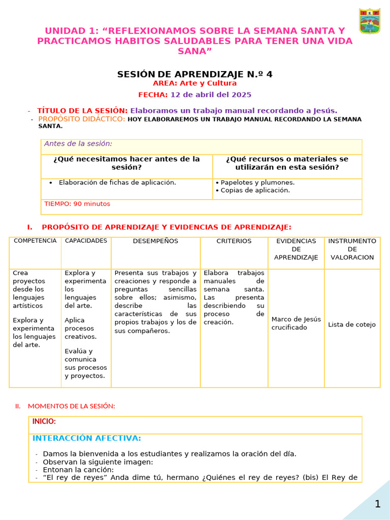 Manualidades de Semana Santa para Niños | PDF | Aprendizaje