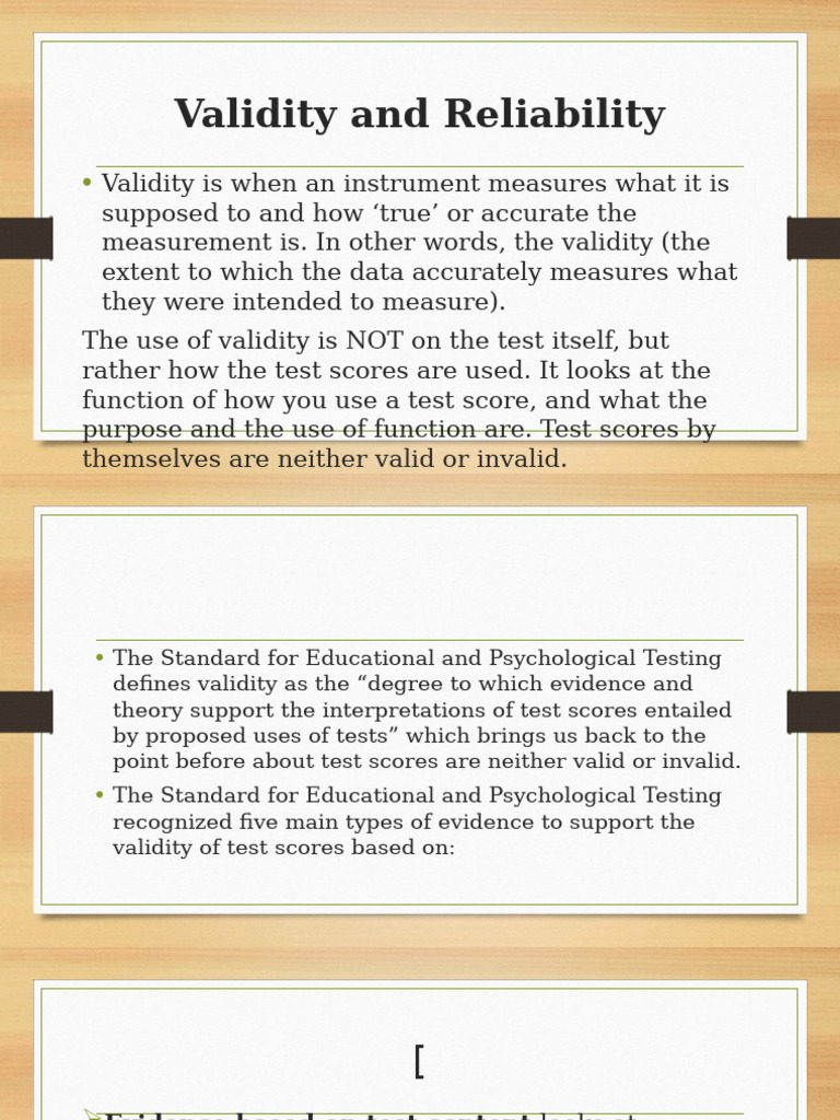 Validity and Reliability | PDF | Validity (Statistics) | Methodology