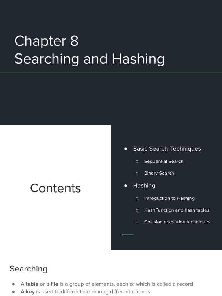 Chapter 8_ Searching and Hashing | PDF | Computer Data | Theoretical Computer Science