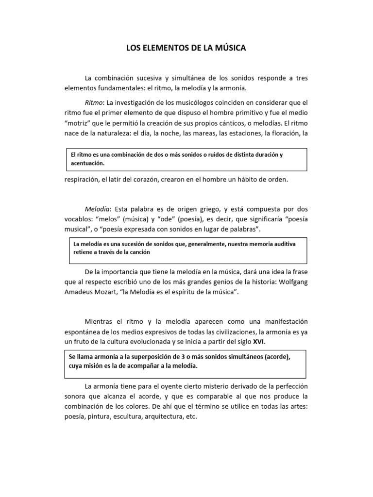 Elementos de La Música y Más | PDF | Melodía | Ritmo
