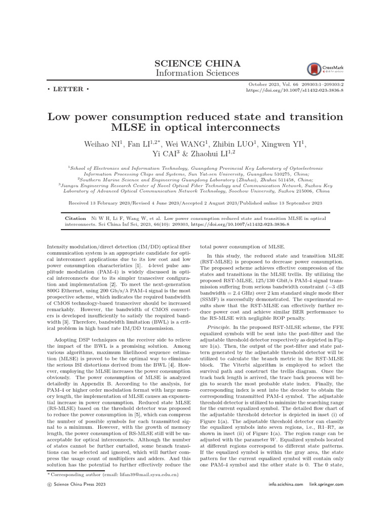 RST-MLSE for Low Power Optical Interconnects | PDF | Electronics ...