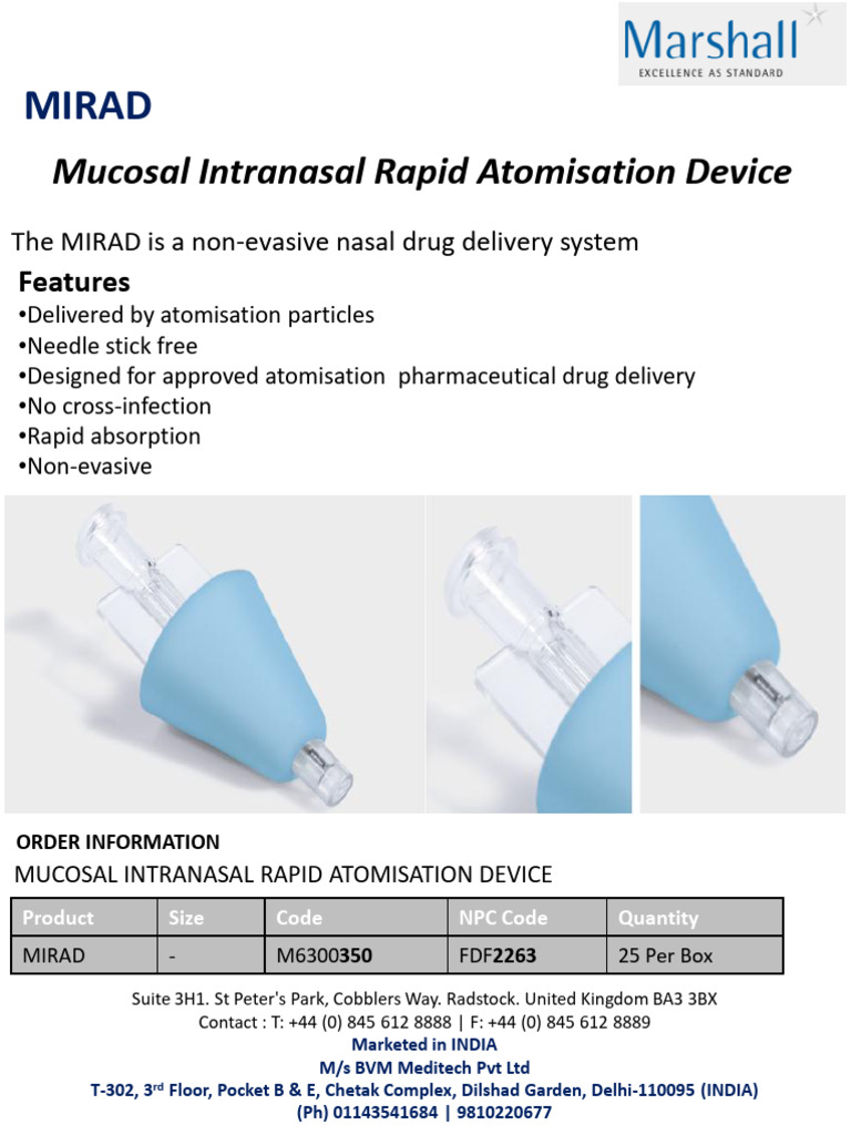 lma mad nasal intranasal mucosal atomization device without syringe | PDF