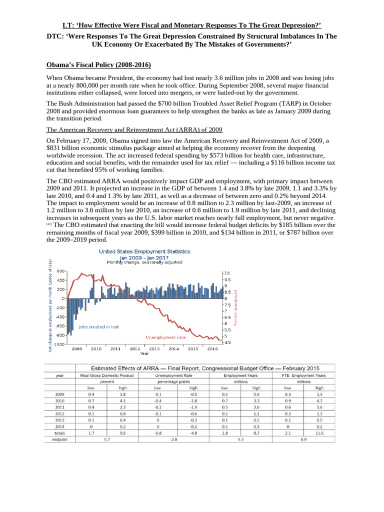 Obama Fiscal Policy | PDF