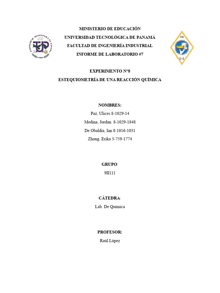 Informe n7 lab química | PDF | Estequiometría | Óxido nitroso