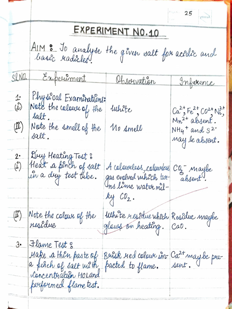 STD 12 Experiment 10 | PDF